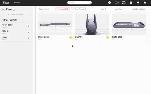 Announcing Projects in Eiger
